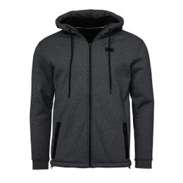 Herren Sweatjacke "JEAN mit Kapuze Fleecejacke", grau, Gr. XL, HERO by John Medoox, Fleece, 60% Baumwolle, 40% Polyester, Sweatjacken, Sherpa fleece