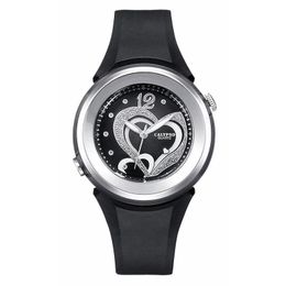 Calypso Watches Damen Calypso Watches Quarzuhr Armbanduhr, Damenuhr, mit Herzmotiv, bis 10 bar wasserdicht schwarz Einheitsgr&ouml;&szlig;e