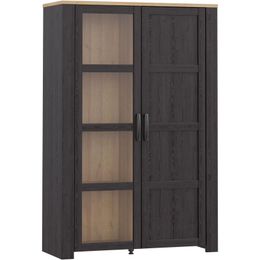 FORTE Highboard &raquo;Bohol, Vitrine mit Glast&uuml;re, viel Stauraum&laquo; B/H/T 106,4/160,6/42 cm Beleuchtung optional bestellbar Glas, Spanplatte B/H/T: 106,4cm x