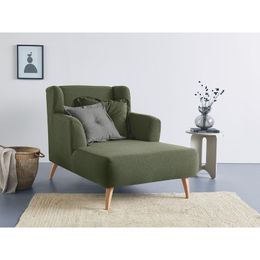 Home Affaire Loveseat &raquo;Baggio Kuschel Mega Lounge Big Sessel&laquo; gr&uuml;n Struktur fein, B/H/T: 101cm x 99cm x 152cm