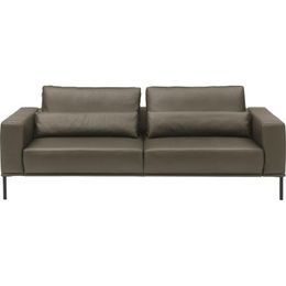 Musterring 3-Sitzer &raquo;JustB!PM100, 242 cm breit, aus hochwertigem Leder&laquo; XL-Sofa, wahlweise mit Nierenkissen und mot. Sitzauszug, Fu&szlig; schwarz braun 100% Leder B/H