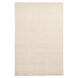 Kayoom Teppich &raquo;Pixy 525&laquo; rechteckig 15 mm H&ouml;he Kurzflor, Handgewebt, Modernes Muster, Uni, Wolle, Viskose beige Wolle B : 120cm 1 Stk., 15mm, L: 170cm