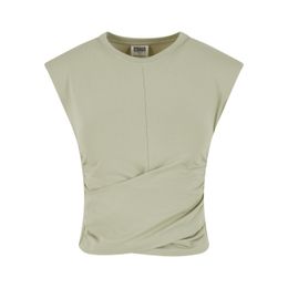 Urban Classics Damen T-Shirt "Urban Classics Ladies Cropped Wrapped Top", beige, Gr. XS, unifarben, 95% Baumwolle, 5% Elasthan, Shirts