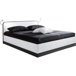 Westfalia Schlafkomfort Bett schwarz-wei&szlig; Bezug 100% Polyester/ Absetzung Kunstleder 100% PU- pflegeleicht, Polsterung: Polsterwatte, Material Gestell: gepolsterter 