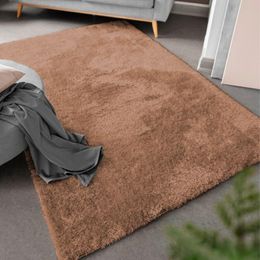 LUXOR living Hochflor-Teppich &raquo;Gela&laquo; rechteckig 45 mm H&ouml;he Uni Farben, weich und flauschig, ideal im Wohnzimmer & Schlafzimmer grau Polyester B : 