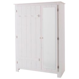 OTTO home Garderobenschrank &raquo;Bertram&laquo; aus sch&ouml;nem massivem Kiefernholz, mit einer Spiegelt&uuml;r, H&ouml;he 170 cm wei&szlig; Massivholz B/H/T: 120cm x 170cm x 50cm,
