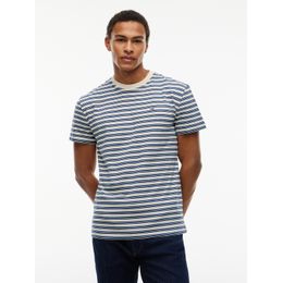 Tommy Jeans Herren T-Shirt "REGULAR STRIPE TEE", blau, Gr. XL, gestreift, Single Jersey, Obermaterial: 100% Baumwolle, Shirts, Regular fit mit