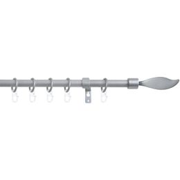 GOOD LIFE Gardinenstange &raquo;Ella&laquo; &Oslash; 13 mm 1 l&auml;ufig-l&auml;ufig ausziehbar silber Kunststoff, Metall L: 130cm - 240cm &Oslash; 13mm, 1 l&auml;ufig