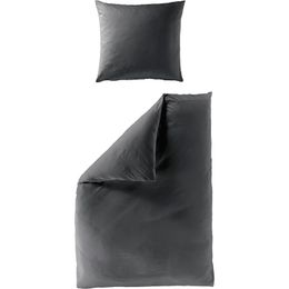 Bierbaum Bettw&auml;sche &raquo;Elegant uni&laquo; 3 Mako-Satin, 100 % Baumwolle, Uni, pflegeleicht grau Mako-Satin, Obermaterial: 100% Baumwolle B/L: 200cm x 220cm, 1