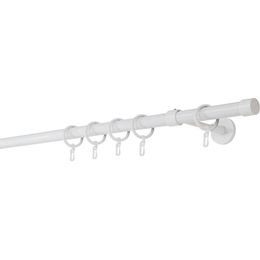 mydeco Gardinenstange &raquo;20mm Cap Wandtr&auml;ger 14 cm&laquo; 1 l&auml;ufig-l&auml;ufig Fixma&szlig; wei&szlig; Aluminium B/L: 210cm, 1 l&auml;ufig