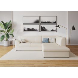 DOMO collection Ecksofa &raquo;Topper zeitlos elegant, kompakte Stellma&szlig;eL-Form&laquo; mit Ottomane, wahlweise mit Schlaffunktion beige B/H/T: 237cm x 78cm x 