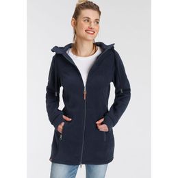 Kangaroos Damen Kangaroos Fleecejacke mit Kapuze figurbetonter Schnitt, mit Kapuze, mit 2-Wege-Rei&szlig;verschluss blau 38
