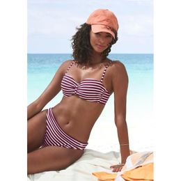 Venice Beach Damen B&uuml;gel-Bandeau-Bikini-Top &raquo;Tadu&laquo; mit vier Tragevarianten rot 38, Cup D