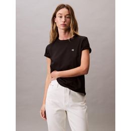 Calvin Klein Jeans Damen T-Shirt &raquo;SS MONOGRAM CREW TEE&laquo; Mit Rundhalsausschnitt schwarz XS (36)