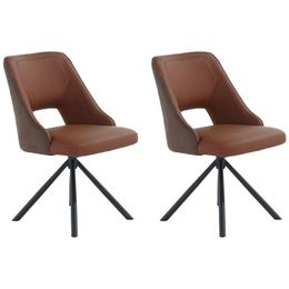 Jockenh&ouml;fer Drehstuhl &raquo;Milo (Set, 2 St.)&laquo; (Set) 2 Stk.Echtleder, inklusive Drehfunktion (360&deg;), bis 150kg belastbar braun B/H/T: 53cm x 86cm x 64cm, 2 Stk., Leder