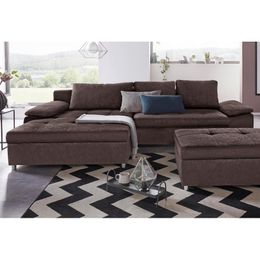 OTTO home Ecksofa &raquo;Labene L-Form&laquo; wahlweise mit Schlaffunktion und Bettkasten, auch als XXL-Variante braun Struktur fein (95% Polyester, 5% Polyamid);