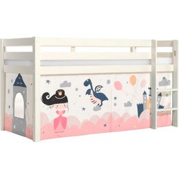 Vipack Spielbett &raquo;Pino, Kiefer massiv, mit Rolllattenrost u. Textil-Set, Made in Europe&laquo; B/H/T ca. 210x114x106cm, mit Leiter und Absturzschutz, verschiedene 