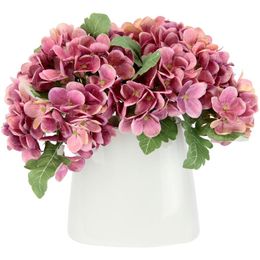 OTTO home Kunstblume &raquo;Hortensienbusch&laquo; In Keramikvase Keramik, Kunststoff, Polyester B/H/L: 30cm x 30cm