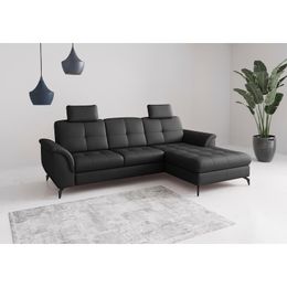 Sit & More sit&more Ecksofa &raquo;Zora&laquo; B/H/T: 262cm x 92cm x 164cm, NaturLEDER , Recamiere rechts,mit Bett,mit Bettkasten,R&uuml;cken echt