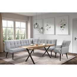 exxpo - sofa fashion Essbank &raquo;Mocca Essbank, Sitzbank&laquo; hoher Sitzkomfort, bequem und elegant, hochwertige Detailverarbeitung grau B/H/T: 260cm x 94cm 