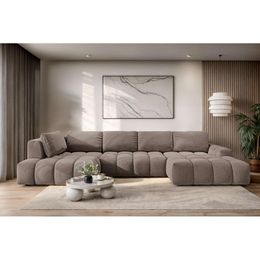 OTTO home Wohnlandschaft &raquo;AZITA U-Form, Breite 363 cm - OTTO. Verl&auml;ssliche Qualit&auml;t.&laquo; wahlweise als Schlafsofa mit Bettkasten, Bubble-Optik braun 100%