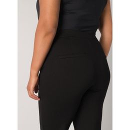 Base Level Curvy Damen Jerseyhose mit Umschlagsaum schwarz 52, N-Gr