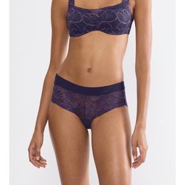 Triumph Damen Slip &raquo;Body Make-Up Illusion Lace&laquo; florale Stretch-Spitze, glatter Bund, Mikrofaser, nahtlos blau 38