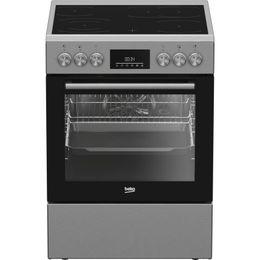 Beko Elektro-Standherd &raquo;FBM67320XS&laquo; mit Teleskopauszug nachr&uuml;stbar SteamShine &ndash; Die Dampfreinigung des Backofens silber 3-fach-Verglasung der T&uuml;r h&auml;lt