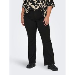Only Carmakoma Damen Only CARMAKOMA Bootcut-Jeans &raquo;CARTHUNDER LIFE MID PUSH UP FLARED DNM&laquo; schwarz 42, L&auml;nge 32
