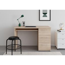 VOGL M&ouml;belfabrik Schreibtisch &raquo;Tobi, mit 3 Schubk&auml;sten&laquo; optional mit Tastaturauszug, Breite 115 cm braun B/H/T: 115cm x 73cm x 56cm,mit Auszug,mit 