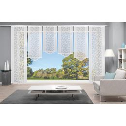 Home Wohnideen Schiebegardine &raquo;JENNA&laquo; Klettband 6 Stk. tlg. Schiebevorhang Jacquard Set wei&szlig; Polyester 245cm, Klettband, 57cm