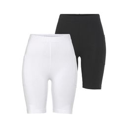 Flashlights Damen Radlerhose mit Handytaschen schwarz-wei&szlig; 34, N-Gr