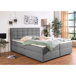 Home Affaire Boxbett &raquo;Carde&laquo; wahlweise mit Bettkasten, in H2, H3 & H4 erh&auml;ltlich grau Struktur mit Bettkasten, Liegefl&auml;che B/L: 160cm x 200cm, H2 + H2