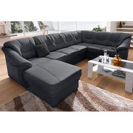 Sit & More sit&more Wohnlandschaft &raquo;Savona U-Form, B: 320 cm&laquo; optional Schlaffunktion, Federkern schwarz Luxus-Kunstleder;Primabelle -Microfaser;NaturLederKorpus