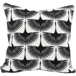 HOCK Dekokissen &raquo;Black Swan&laquo; mit schicken Schwanenmotiven, Wendekissenh&uuml;lle mit F&uuml;llung, 1 St&uuml;ck schwarz Baumwolle, Polyester B/L: 50cm x 50cm, 1 Stk.