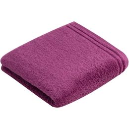 Vossen Badetuch &raquo;Calypso Feeling&laquo; mit schmaler Bord&uuml;re, aus 100% hochwerter Baumwolle, Vegan, einfarbig lila Walkfrottee, Obermaterial: 100% Baumwolle B/L: 