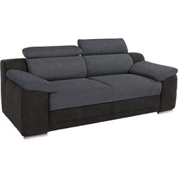 Sit & More sit&more 3-Sitzer &raquo;Xenia&laquo; schwarz Struktur (100% Polyester);Kunstleder SOFTLUX ;Flachgewebe (100% Polyester) B/H/T: 200cm x 94cm x 96cm, Luxus-
