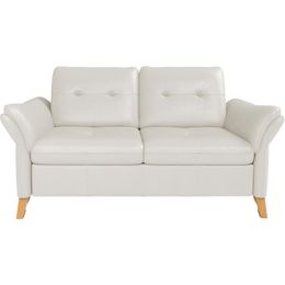Sit & More sit&more 3-Sitzer &raquo;G&ouml;teborg&laquo; inklusive Sitztiefenverstellung und Federkern wei&szlig; B/H/T: 191cm x 90cm x 102cm, NaturLEDER , Inklusive 