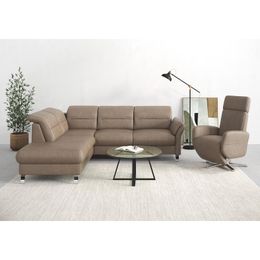 Sit & More sit&more Ecksofa &raquo;Grenoble L-Form mit Federkern&laquo; wahlweise mit Schlaffunktion, Bettkasten, Arm- und Kopfteilverstellung grau B/H/T: 247cm x 85cm x 