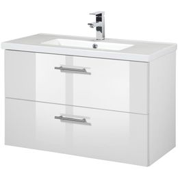 Welltime Waschtisch &raquo;Trento, verschiedene Ausf&uuml;hrungen und Farben&laquo; Breite 80 cm, Tiefe 36 cm, SlimLine, Waschplatz wei&szlig; B/H/T: 81cm x 54cm x 36cm
