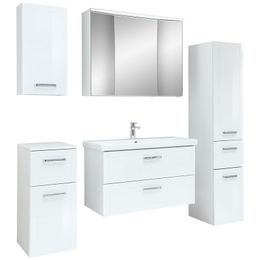 Badm&ouml;bel-Set &raquo;Serie 3007, 6-teilig, mit T&uuml;rd&auml;mpfer&laquo; 6 Stk. tlg. wei&szlig; Spanplatte B/H/T: 160cmcm x 200cmcm x 45cmcm