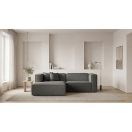 OTTO home Ecksofa &raquo;Tammie&laquo; Breite 222 cm, Webstoff fein, bodentief, mit Wellenunterfederung grau 100% Polyester B/H/T: 222cm x 73cm x 154cm, Webstoff 