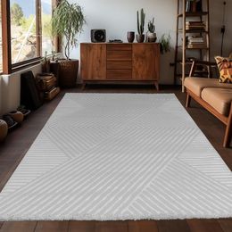 Ayyildiz Teppiche Teppich &raquo;SAHARA 1115 , auch als L&auml;ufer&laquo; rechteckig 12 mm H&ouml;he Pflegeleicht / Strapazierf&auml;hig / Trend Colors/ Wohnzimmer silber Polypropylen B : 200cm 