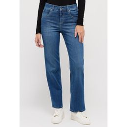 Angels Damen Angels Stretch-Jeans &raquo;LARA&laquo; weite Passform, aus Baumwollmischung, mit Metallrei&szlig;verschluss blau 48, L&auml;nge 30