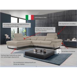 Egoitaliano Ecksofa &raquo;Queenie, extravagantes Sofa mit erstklassigem Sitzkomfort, L-Form&laquo; mit verstellbarer Armlehne und Kopfteilen f&uuml;r Wohlf&uuml;hlkomfort lila Luxus-