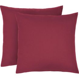 Biberna Kissenbezug &raquo;Michi Feinjersey mit Rei&szlig;verschluss&laquo; verschiedene Gr&ouml;&szlig;en, Feinjersey Kissenh&uuml;lle aus 100% Baumwolle braun Feinjersey, Obermaterial: 100% 