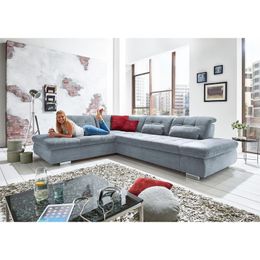 Die PlanBar Ecksofa &raquo;MP-IN17004 L-Form, Breite 323 cm, mit Federkern-Polsterung&laquo; inkl. Sitztiefenverstellung, wahlweise weitere Funktionen grau 100% 