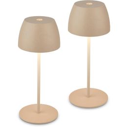 Briloner Leuchten Tischleuchte &raquo;2er Set LED Tischlampe kabellos, beige&laquo; 2er Set Tischlampe kabellos 20x8cm Beige 2,5W beige Einheitsgr&ouml;&szlig;e