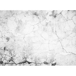 Livingwalls living walls Fototapete &raquo;Designwalls Cement Crack&laquo; glatt Vlies, Wand, Schr&auml;ge, Decke grau Vlies B/L: 3,5m x 2,55m