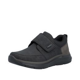 Rieker Herren Klettschuh Halbschuh, Casual-Sneaker mit Klettverschluss, schmale Form schwarz 44
